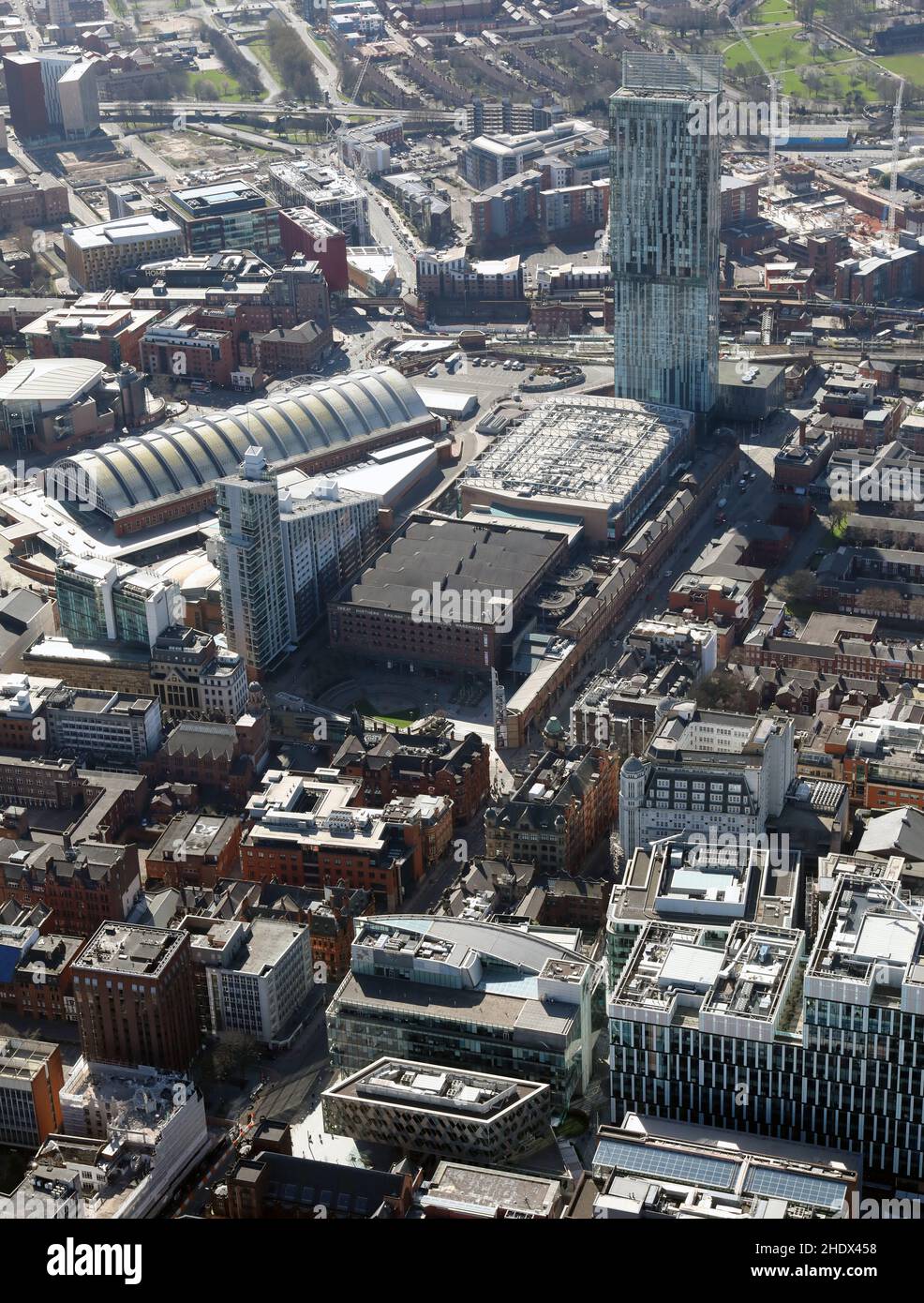 aerial view of Manchester city centre Stock Photo - Alamy