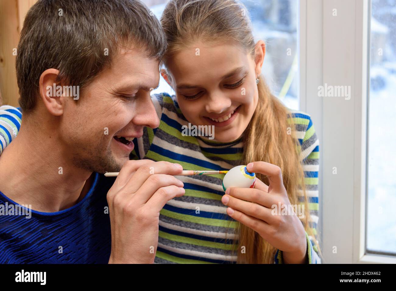 father, easter, easter egg, painting, daughter, dad, fathers, easters ...