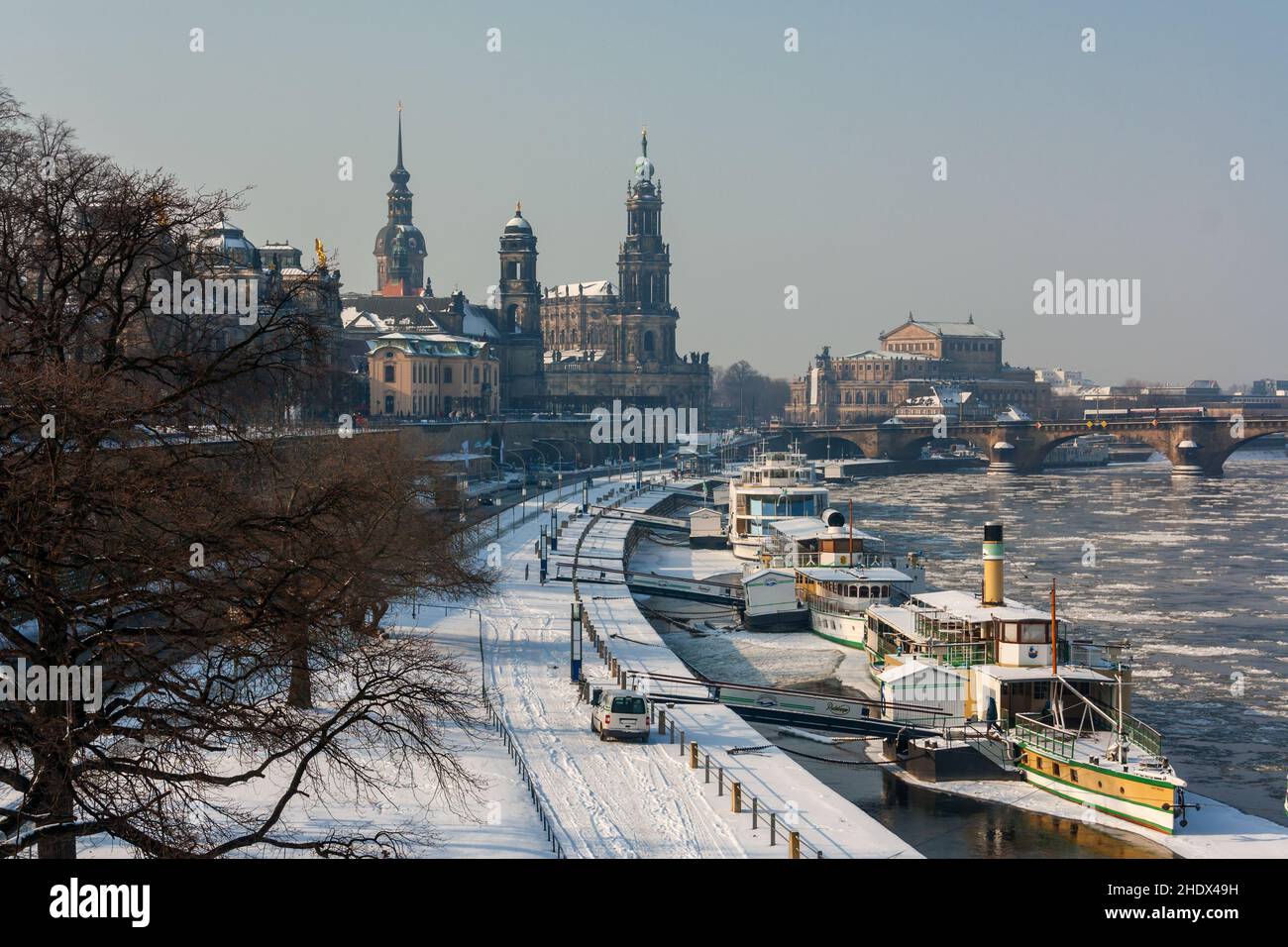 winter, dresden, bruhl terrace, winters, dresdens, bruhl terraces Stock ...