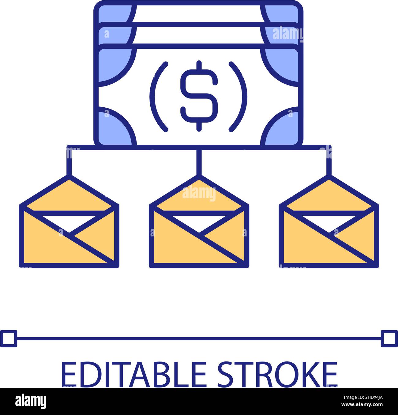 Envelope budgeting method RGB color icon Stock Vector Image & Art - Alamy