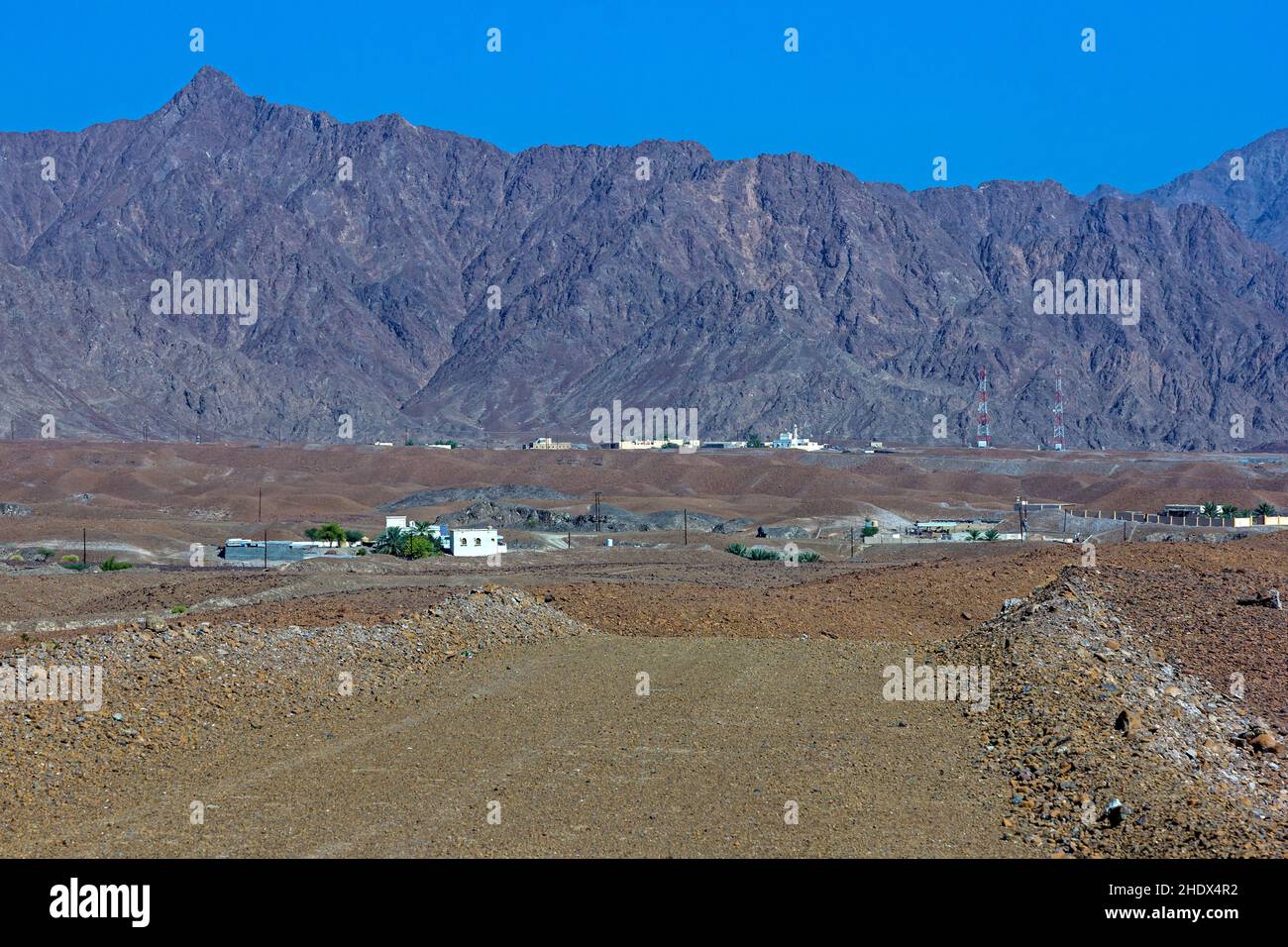 village, mountain range, oman, villages, mountain ranges, omans Stock ...