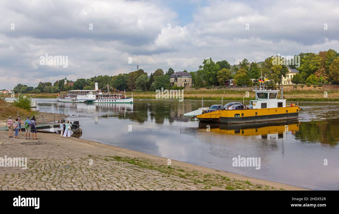 elbe river, ferry, paddle wheel steamer, elbe rivers, ferries, paddle ...