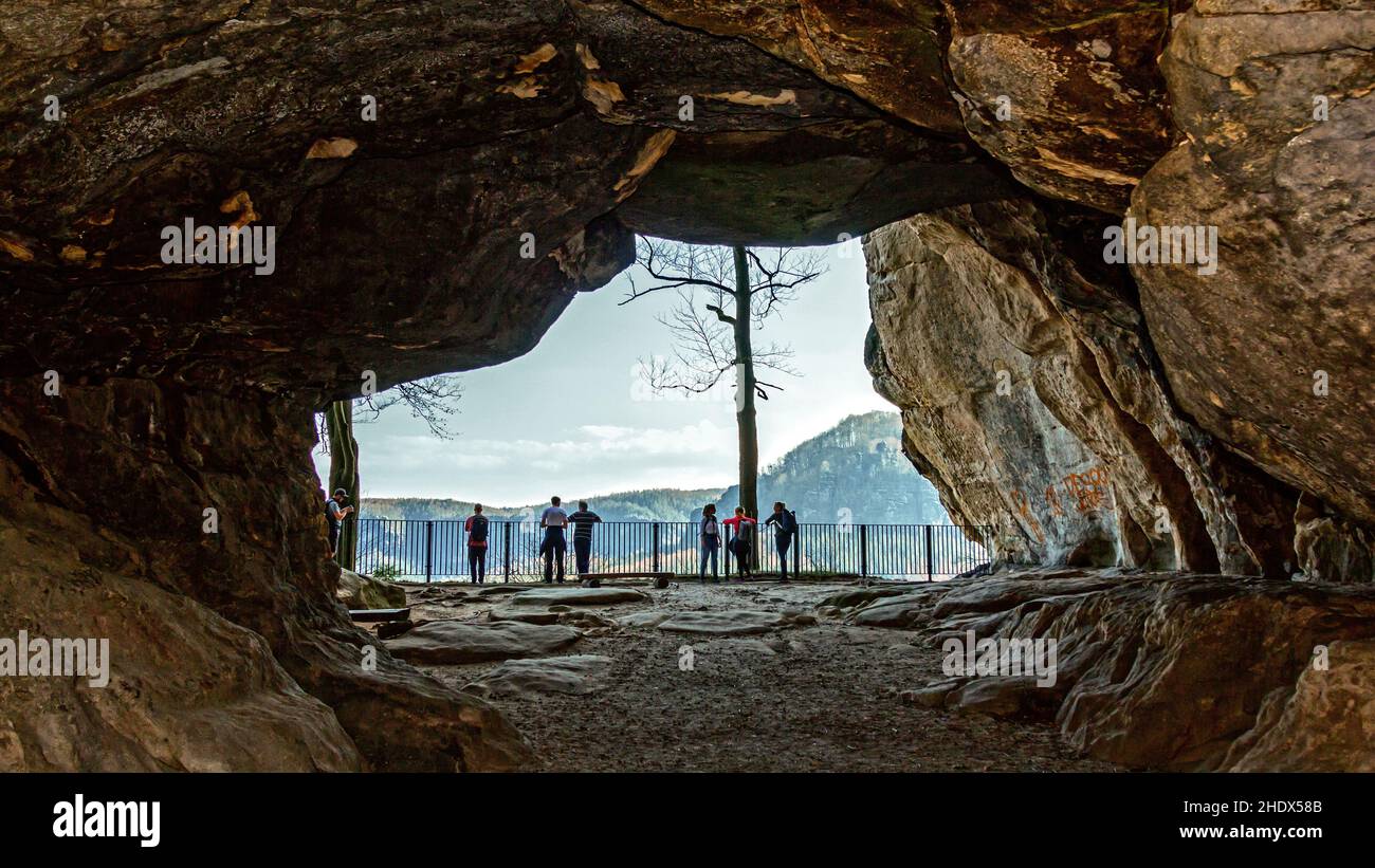 elbe sandstone mountains, rock gate, cow shed, rock gates, cowsheds ...