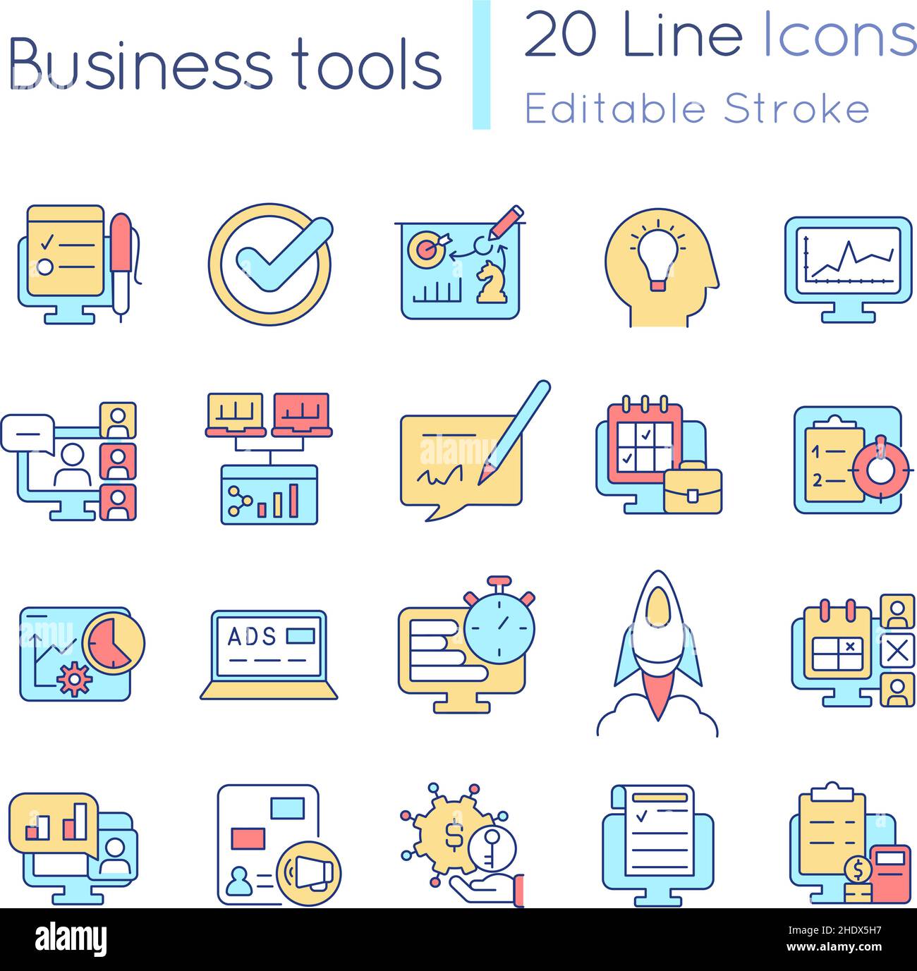 Business tools RGB color icons set Stock Vector Image & Art - Alamy