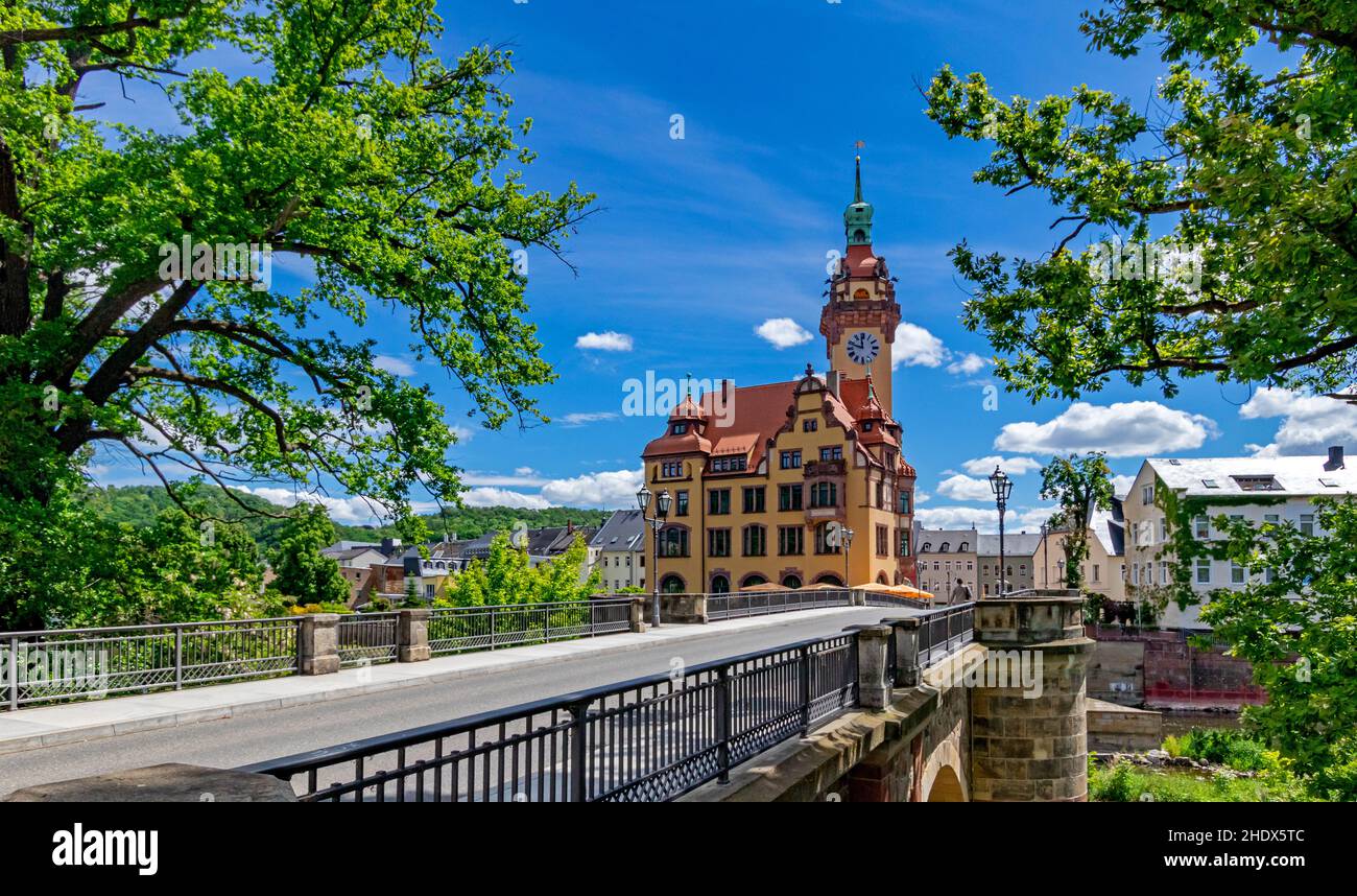 town hall, waldheim, town halls Stock Photo - Alamy