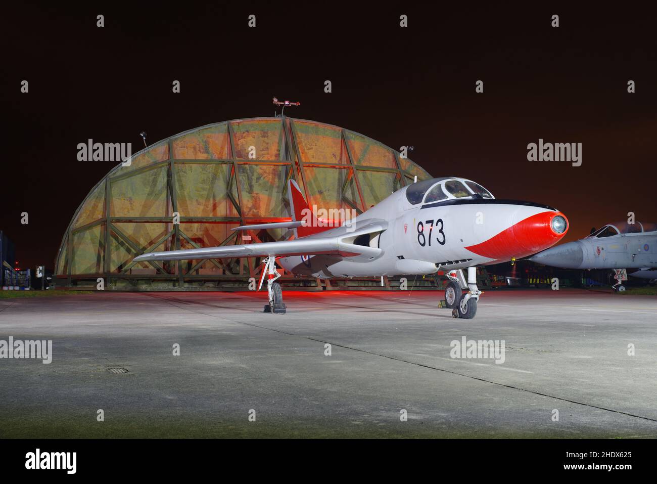 Hawker Hunter T8, Cornwall Aviation Heritage Centre Stock Photo - Alamy