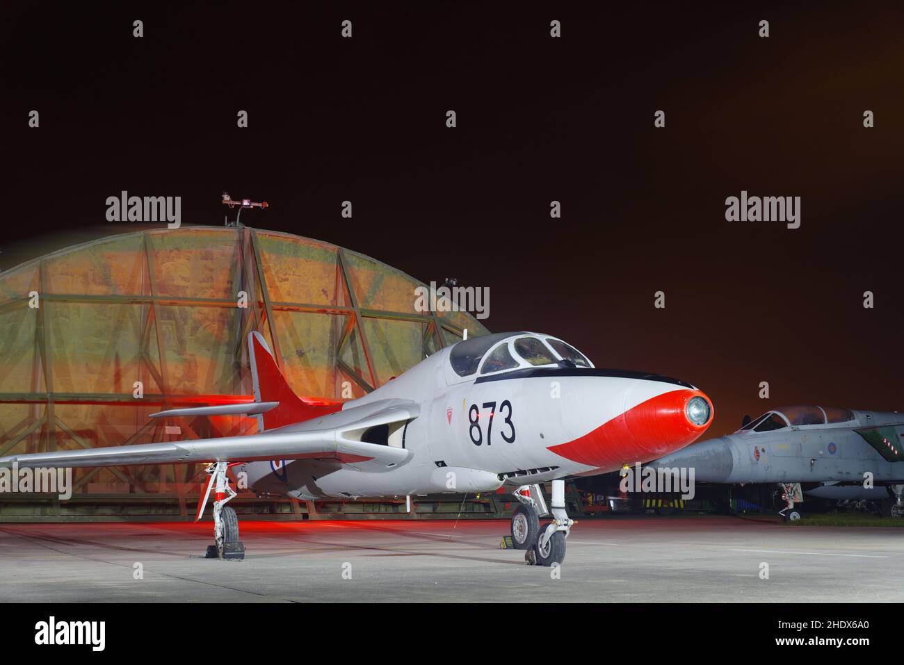 Hawker Hunter T8, Cornwall Aviation Heritage Centre Stock Photo - Alamy