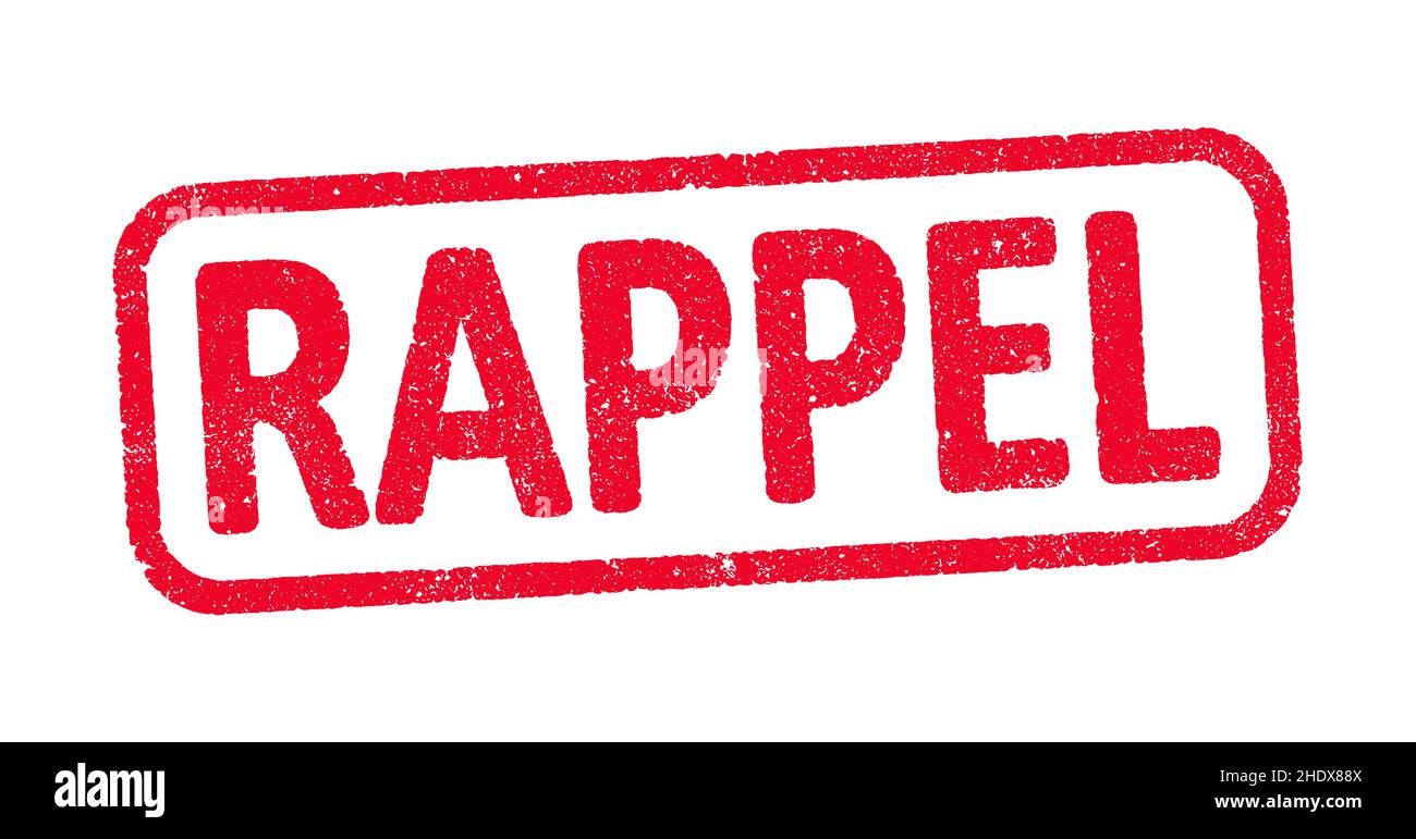 Vector illustration of the word Rappel (French word for Reminder) in ...