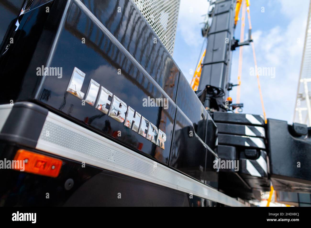 mobile crane, liebherr, mobile cranes Stock Photo - Alamy
