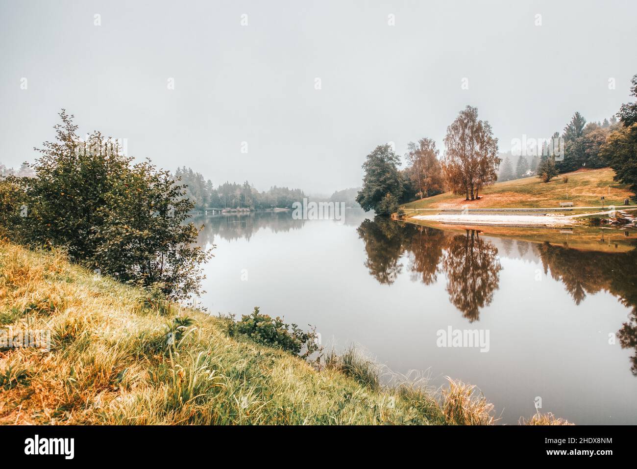 Fog landscape landscape of rivers and lakes hi-res stock photography ...