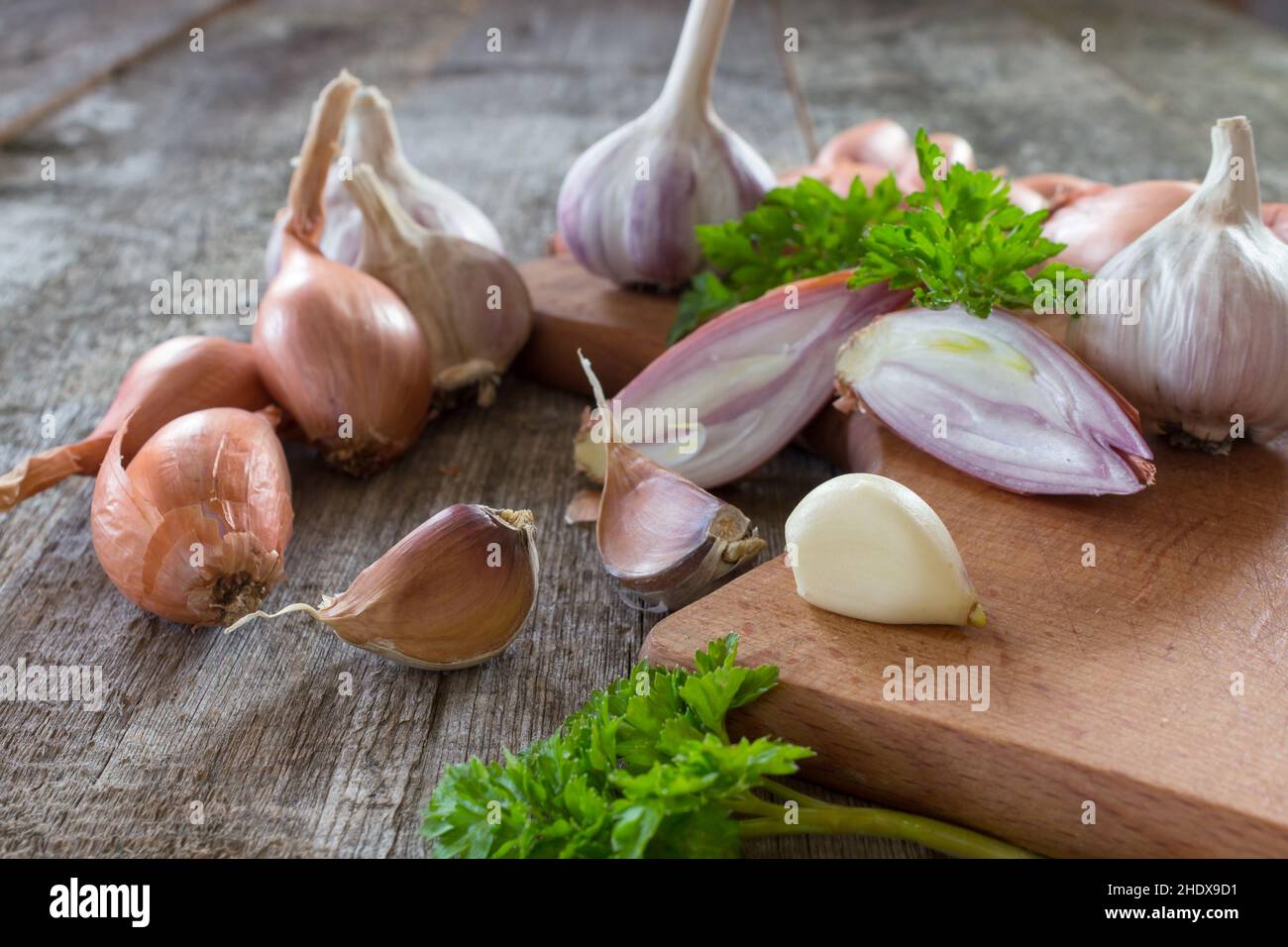 garlic, onions, spring onion, garlics, onion, spring onions Stock Photo ...