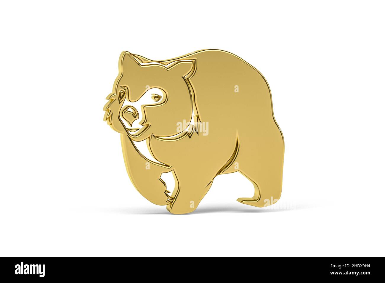 Golden 3d wombat icon isolated on white background - 3d render Stock ...