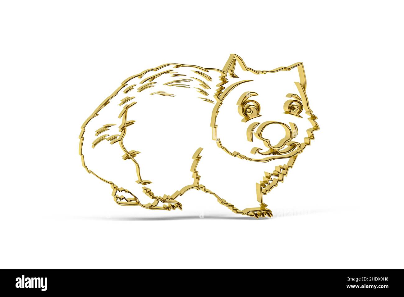 Golden 3d wombat icon isolated on white background - 3d render Stock ...