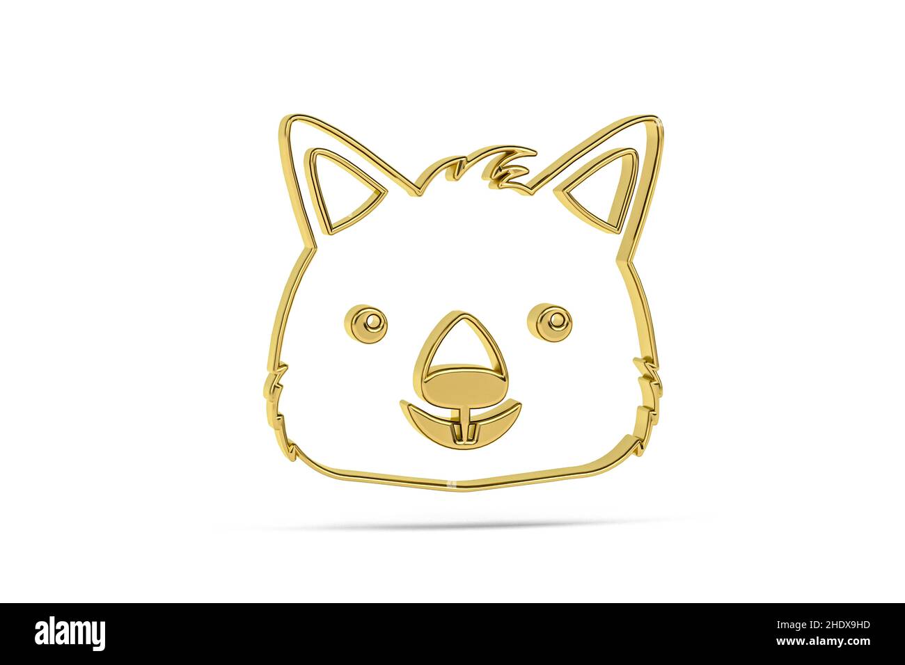 Golden 3d wombat icon isolated on white background - 3d render Stock ...