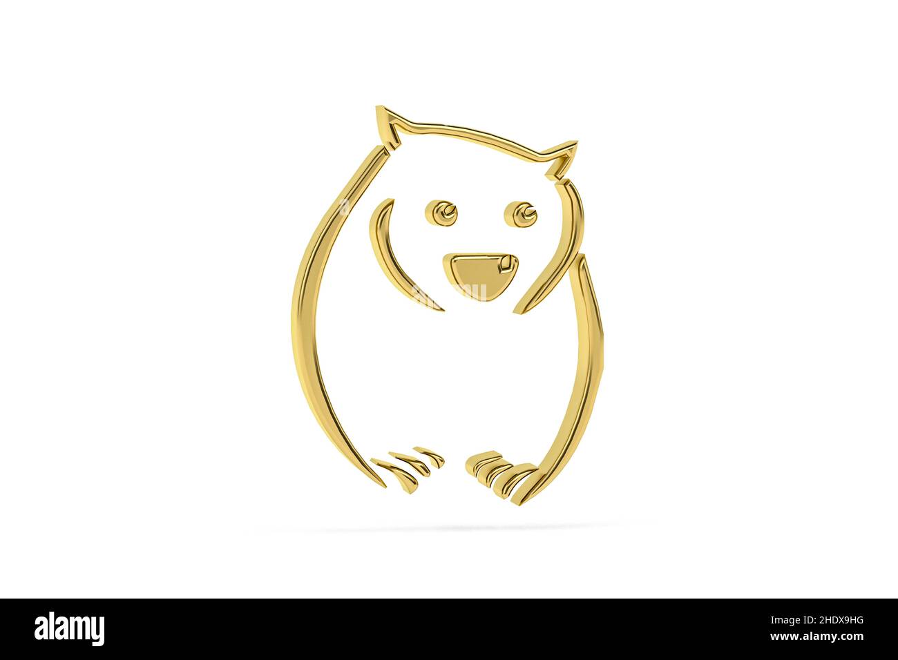 Golden 3d wombat icon isolated on white background - 3d render Stock ...