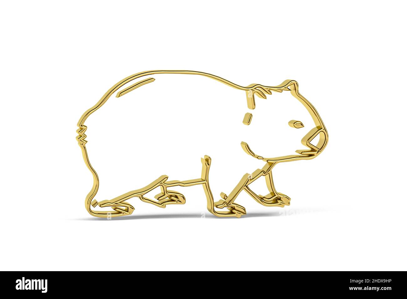 Golden 3d wombat icon isolated on white background - 3d render Stock ...