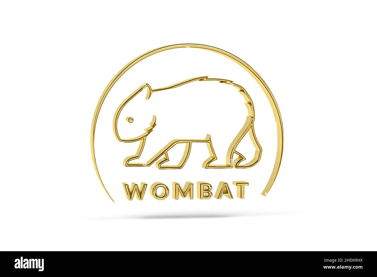 Golden 3d wombat icon isolated on white background - 3d render Stock ...