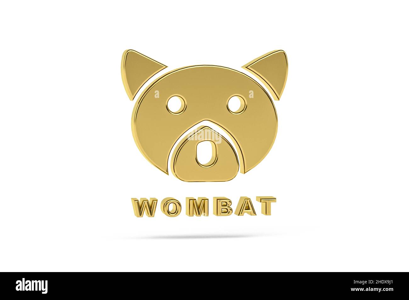 Golden 3d wombat icon isolated on white background - 3d render Stock ...