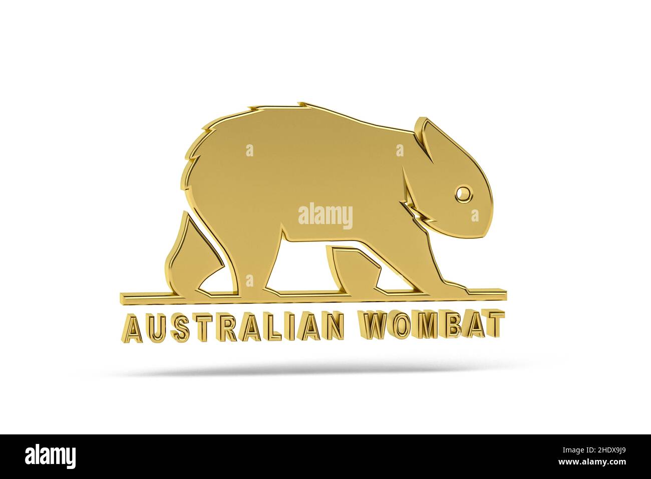 Golden 3d wombat icon isolated on white background - 3d render Stock ...