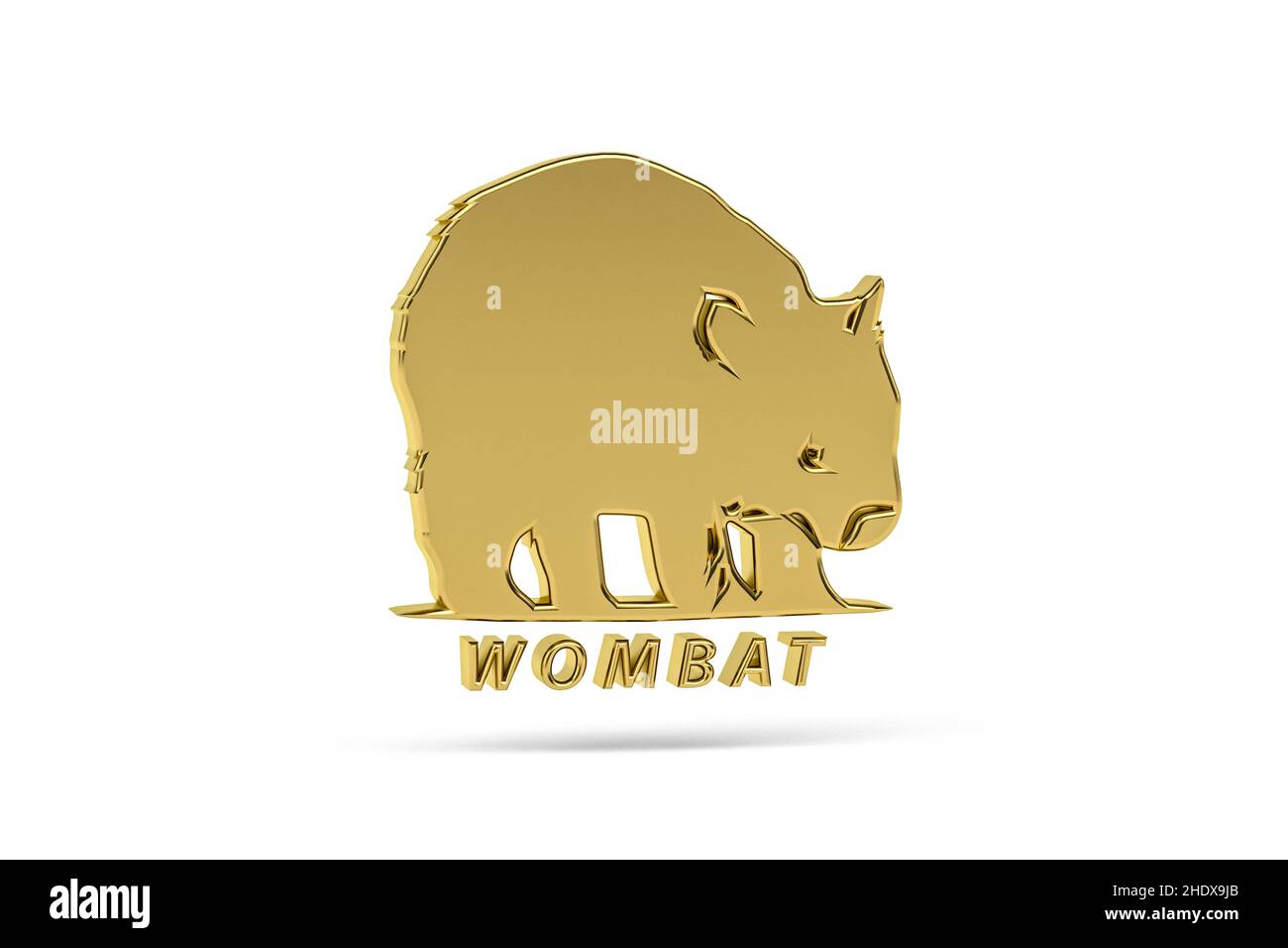 Golden 3d wombat icon isolated on white background - 3d render Stock ...