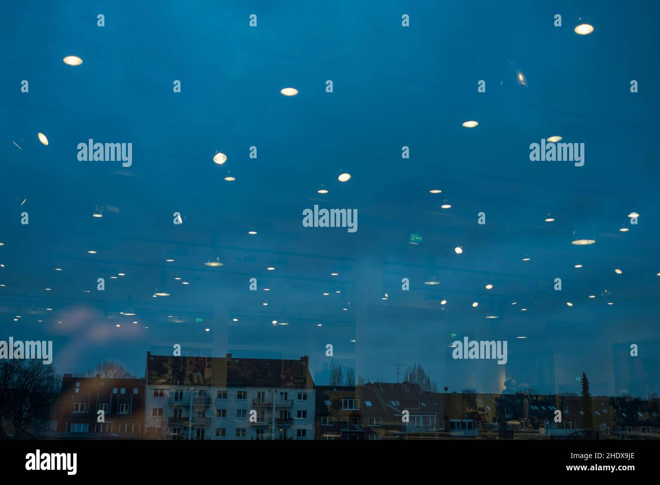 lights, houses, blue hour, roofs, light, house, blue hours, roof Stock ...