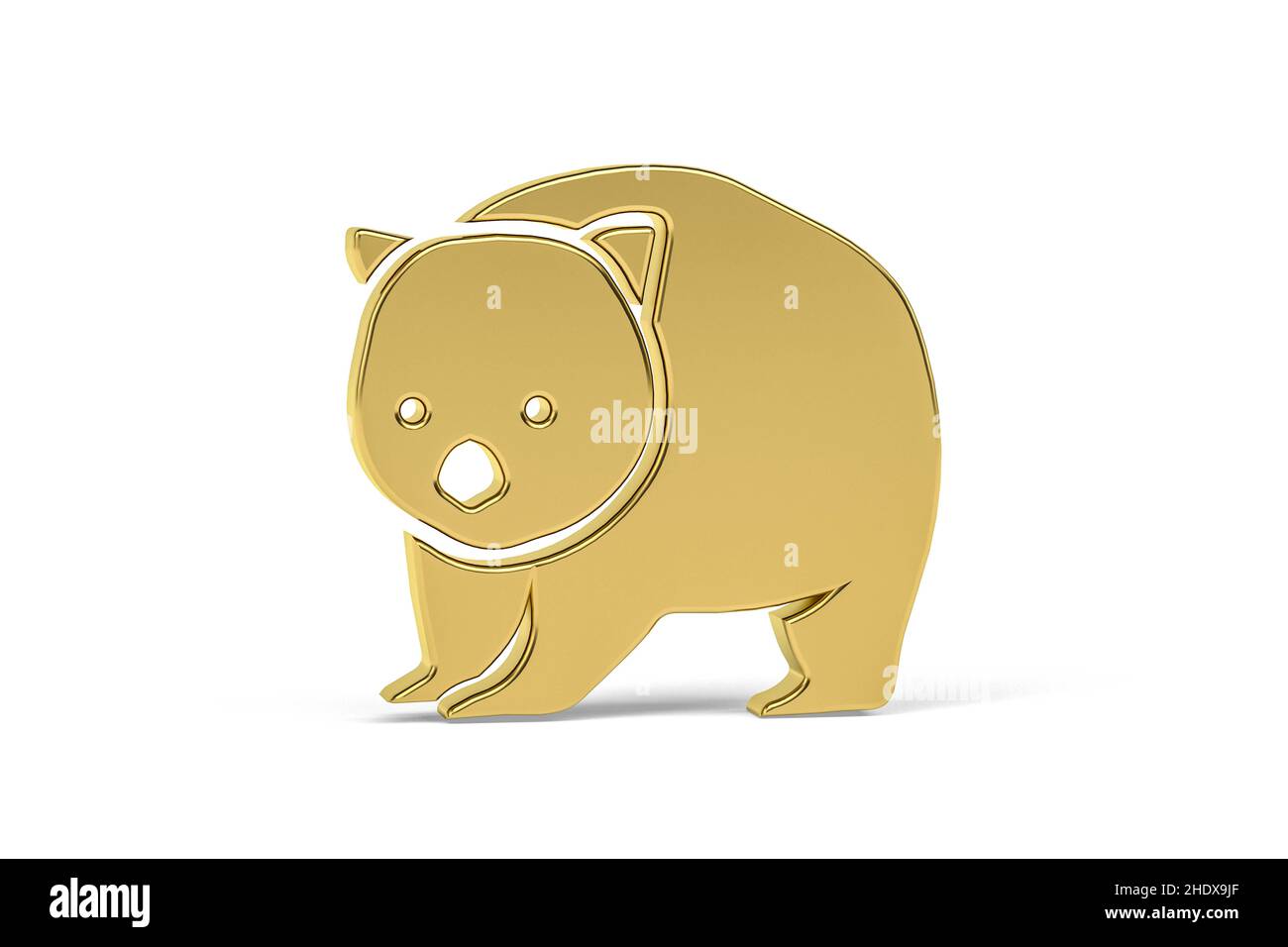 Golden 3d wombat icon isolated on white background - 3d render Stock ...