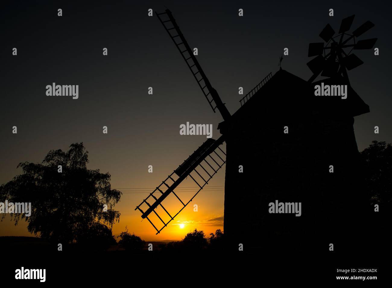 sunset, windmill, flour mill, sunsets, windmills, flour mills Stock ...