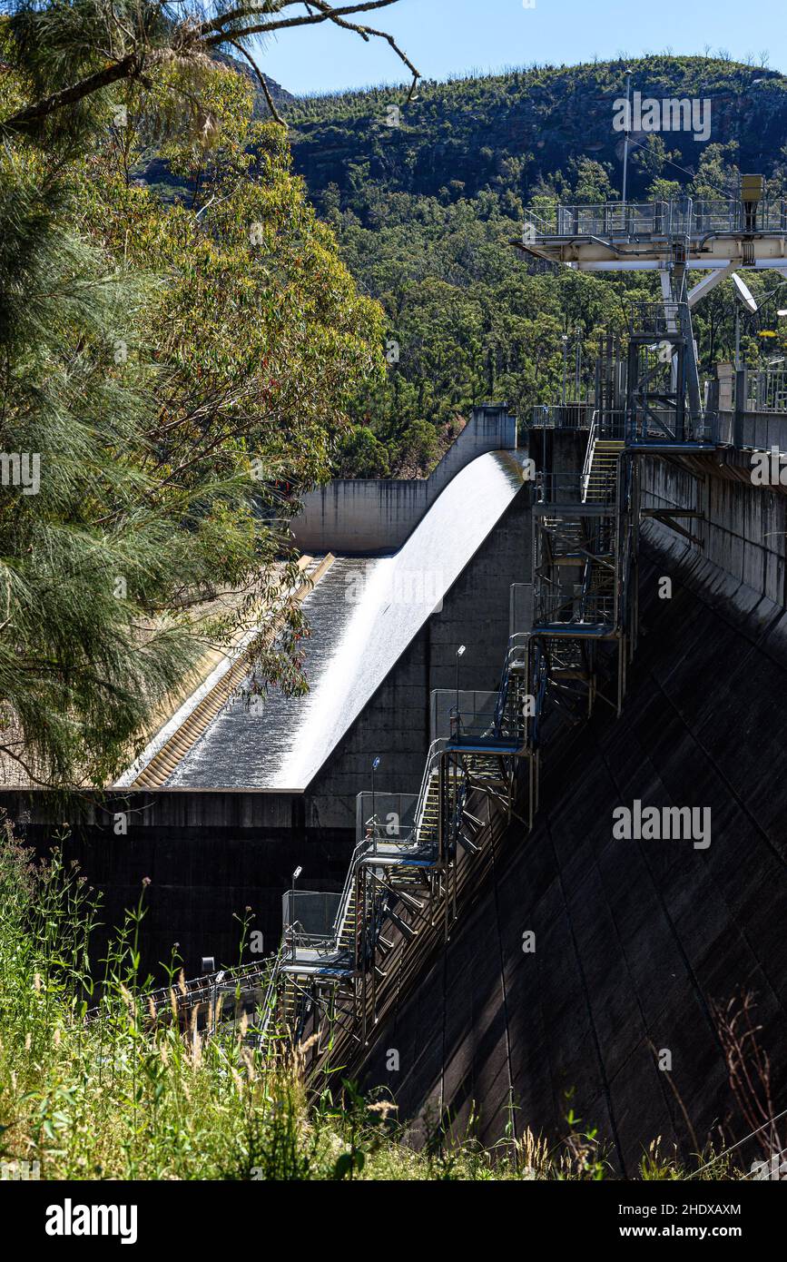 The spillway of the Tallowa Dam in the Southern Highlands of New South ...