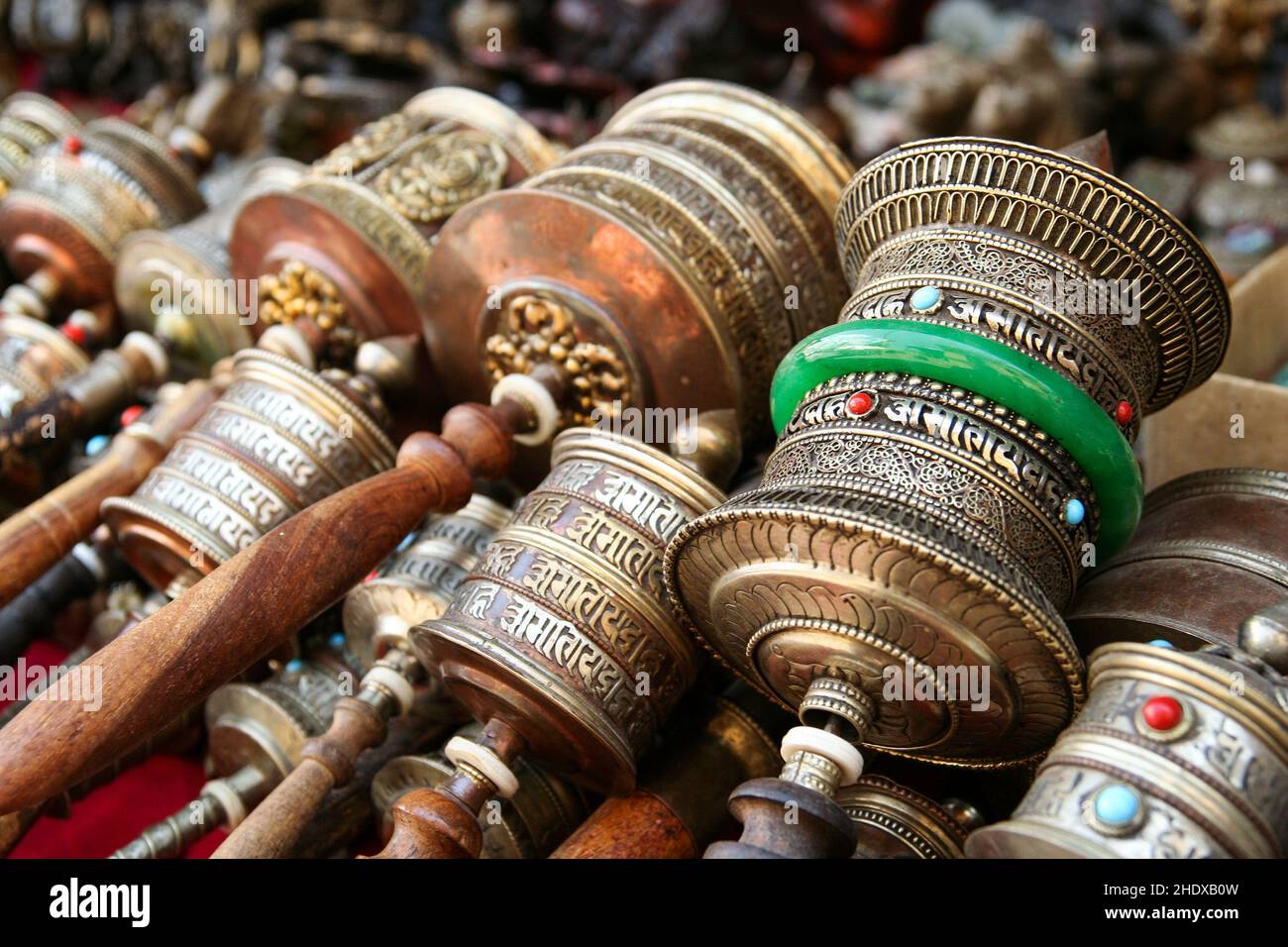 souvenir, nepal, prayer wheel, souvenirs, nepals, prayer wheels Stock ...