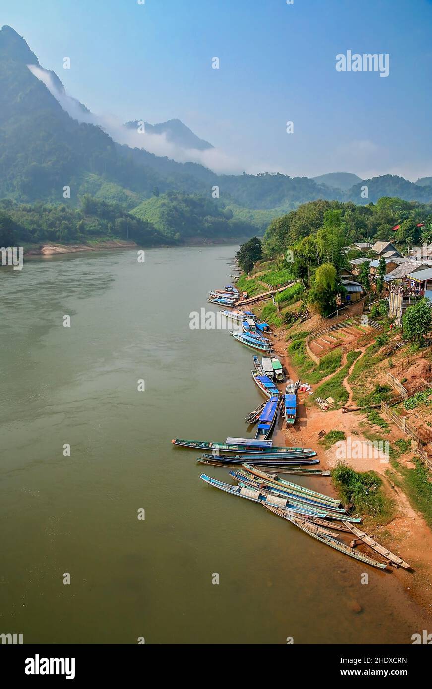 fishing village, laos, fishing villages Stock Photo - Alamy