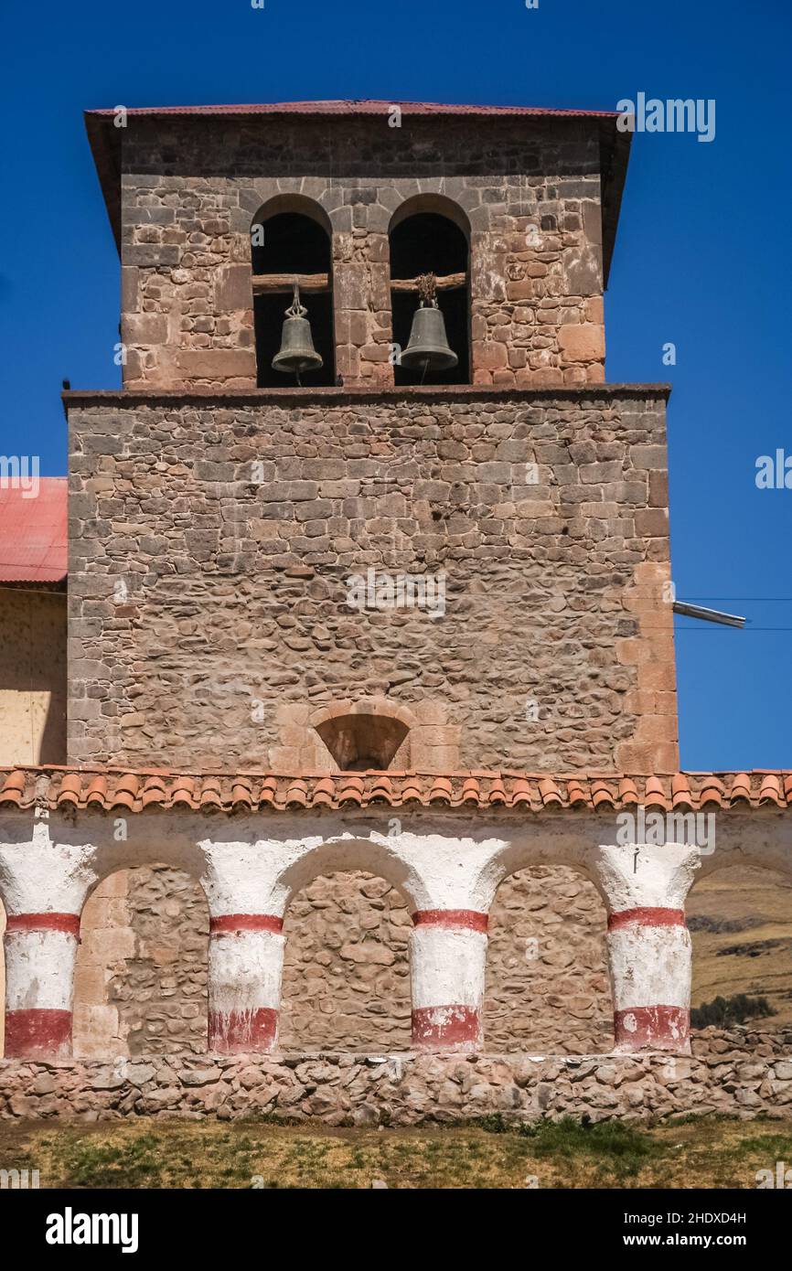 bell tower, peru, puno, bell towers, perus, punos Stock Photo - Alamy
