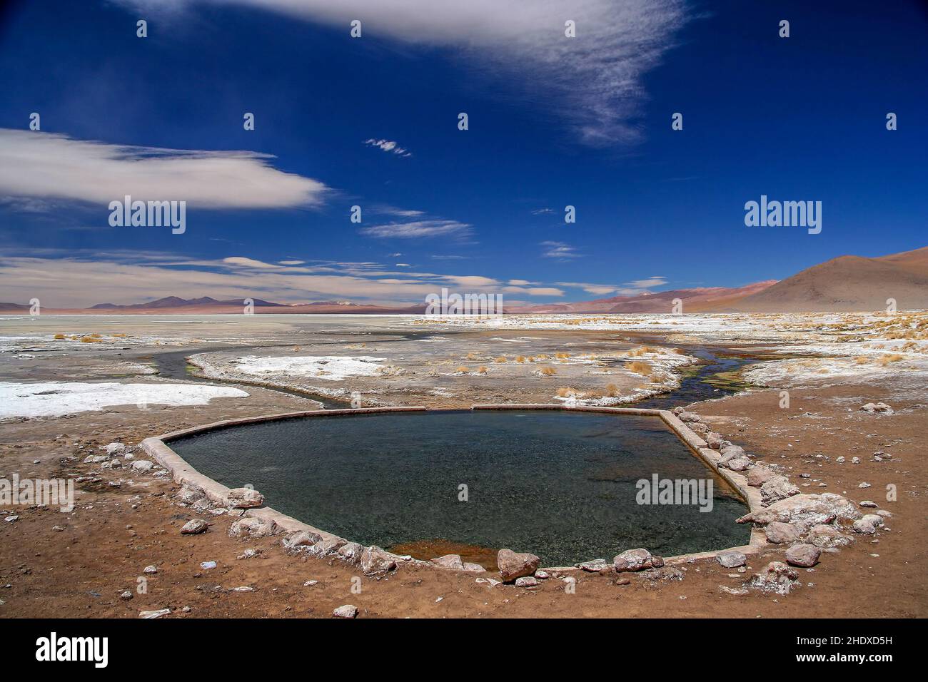 lagoon, salt sediment, andes, lagoons, salt sediments Stock Photo - Alamy