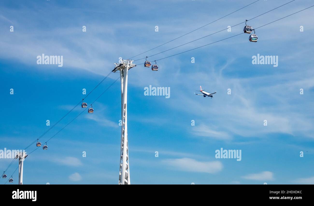 london, overhead cable car, emirates air line, londons, overhead cable ...