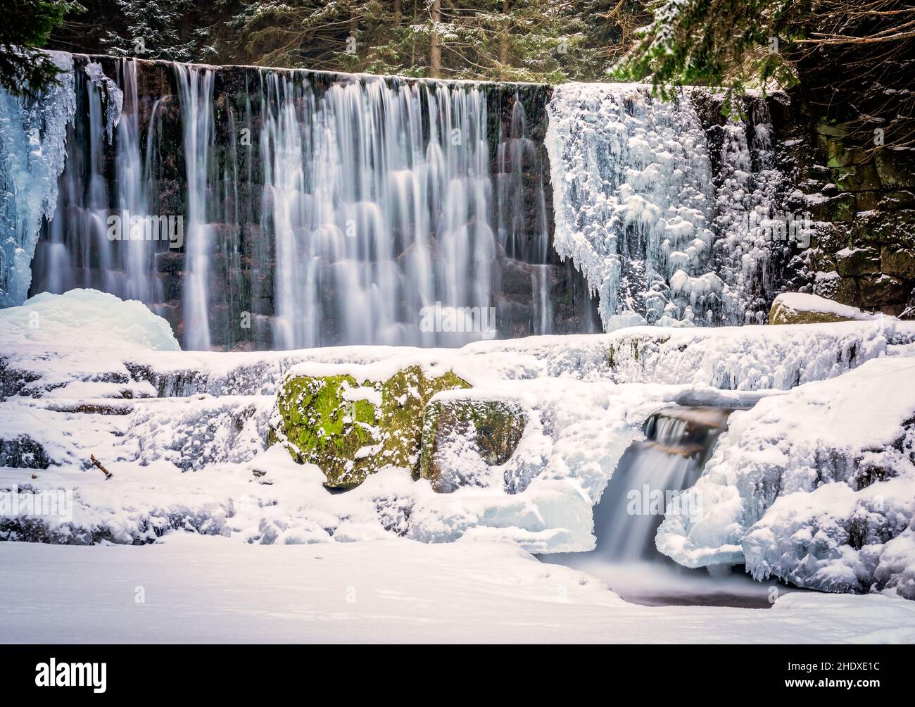 waterfall, winter, cascade, waterfalls, winters Stock Photo - Alamy
