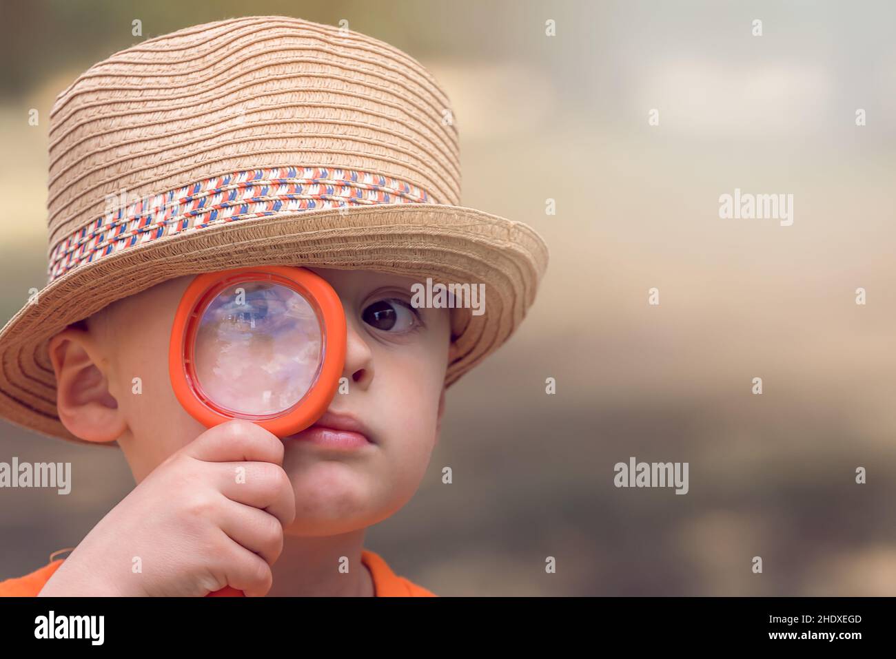 boy, research, magnifying glass, boys, researchs Stock Photo - Alamy