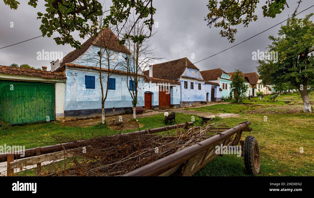 The village farm houses of Viscri in Romania Stock Photo - Alamy