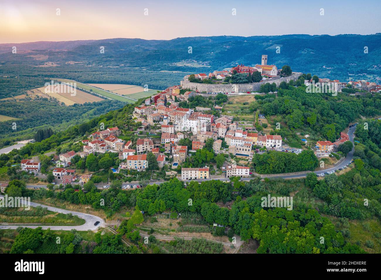 Motovun from air Stock Photo - Alamy