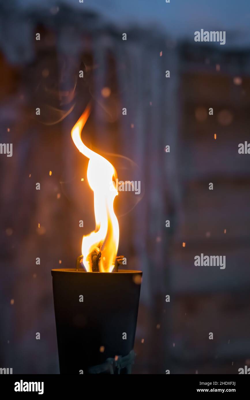 winter, flaming torch, winters, flaming torchs Stock Photo - Alamy