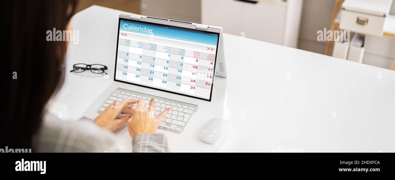 Digital Electronic Calendar Event Appointment On Screen Stock Photo - Alamy