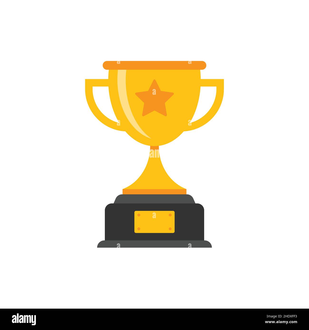 Trophy cup icon in flat style. Goblet prize vector illustration on ...