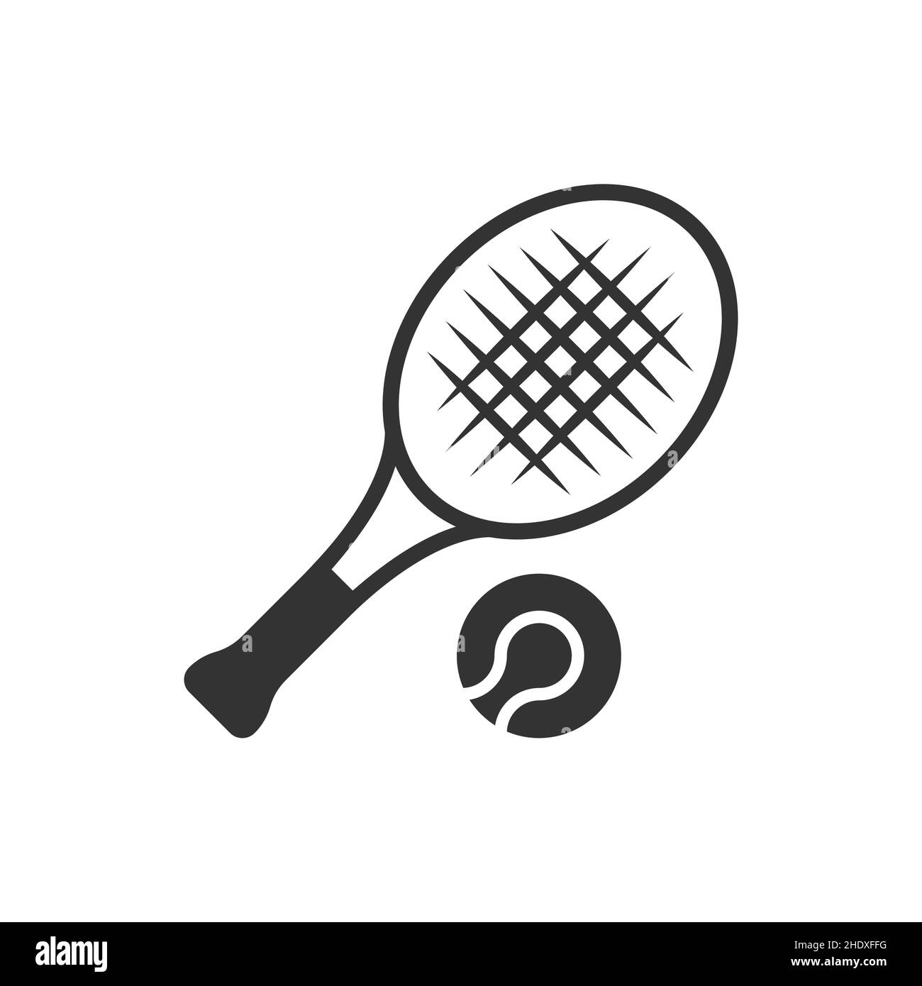 Tennis racket icon in flat style. Gaming racquet vector illustration on ...