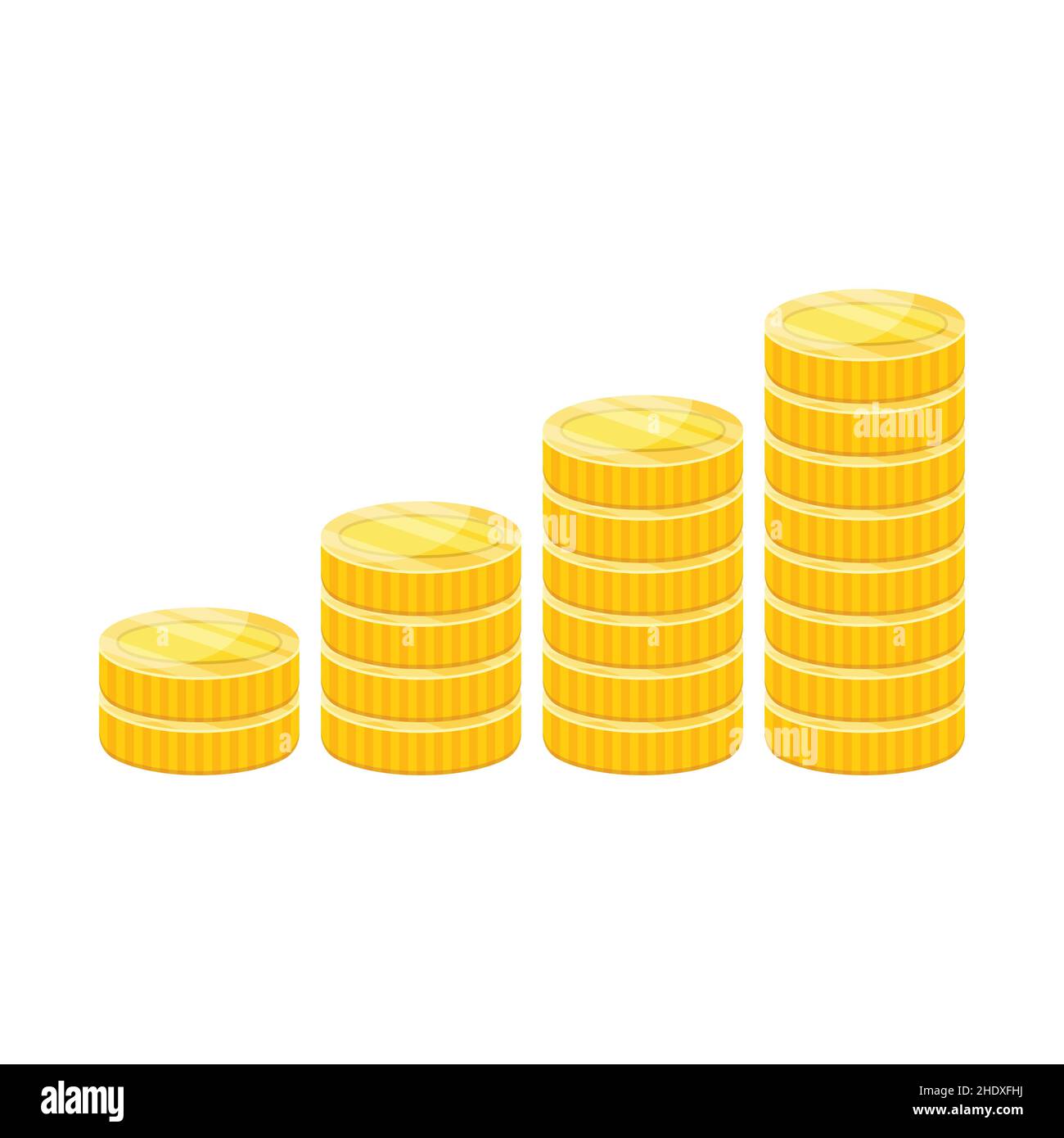 Coin icon in flat style. Money stack vector illustration on white ...