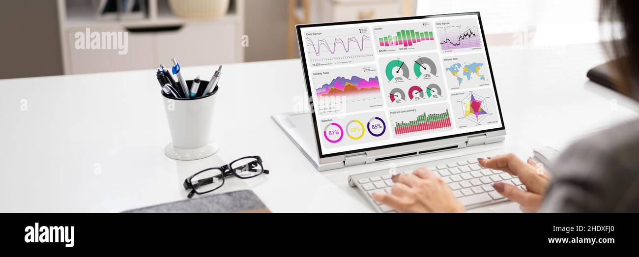 Digital Data Technology. KPI Business Dashboard Technology Stock Photo ...