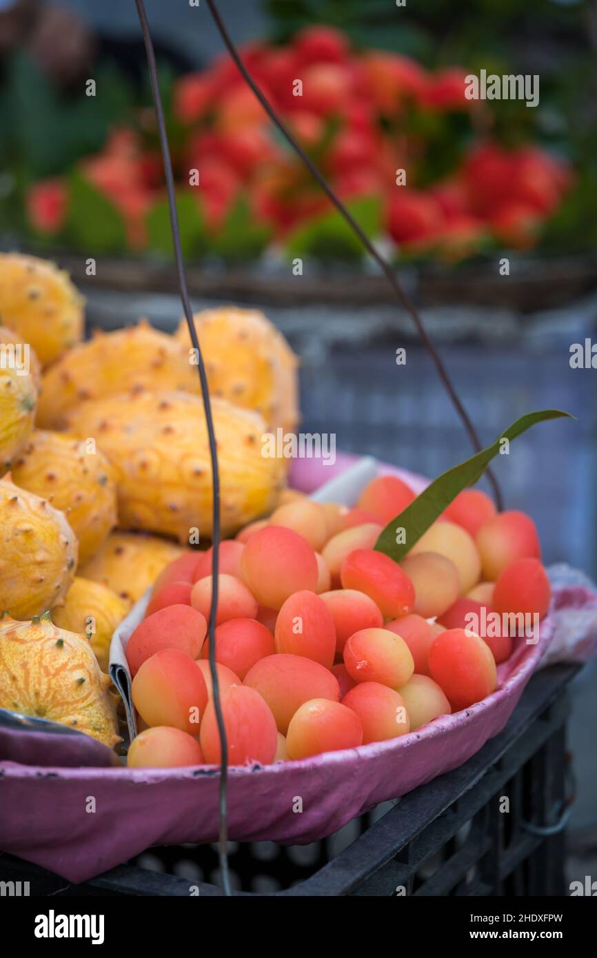 exotic, fruit stand, exotics, fruit stands Stock Photo - Alamy