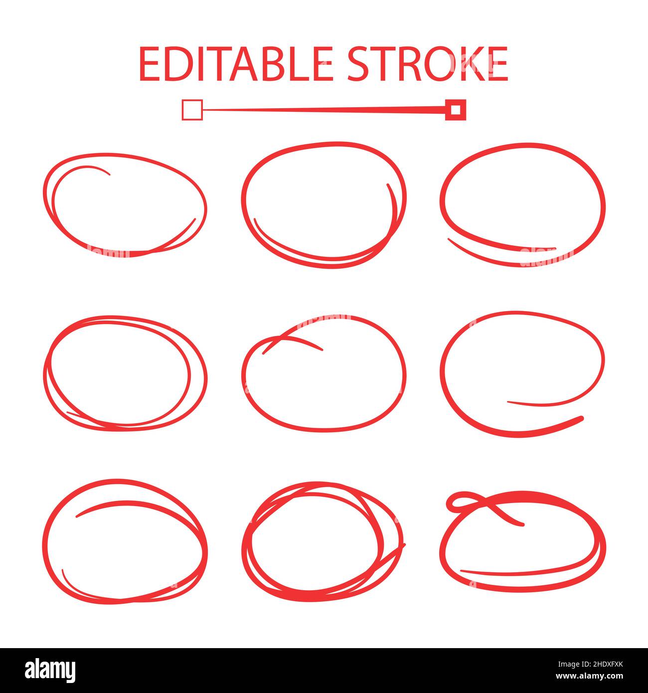 Hand drawn scribble circles icon in flat style. Shape frame vector ...