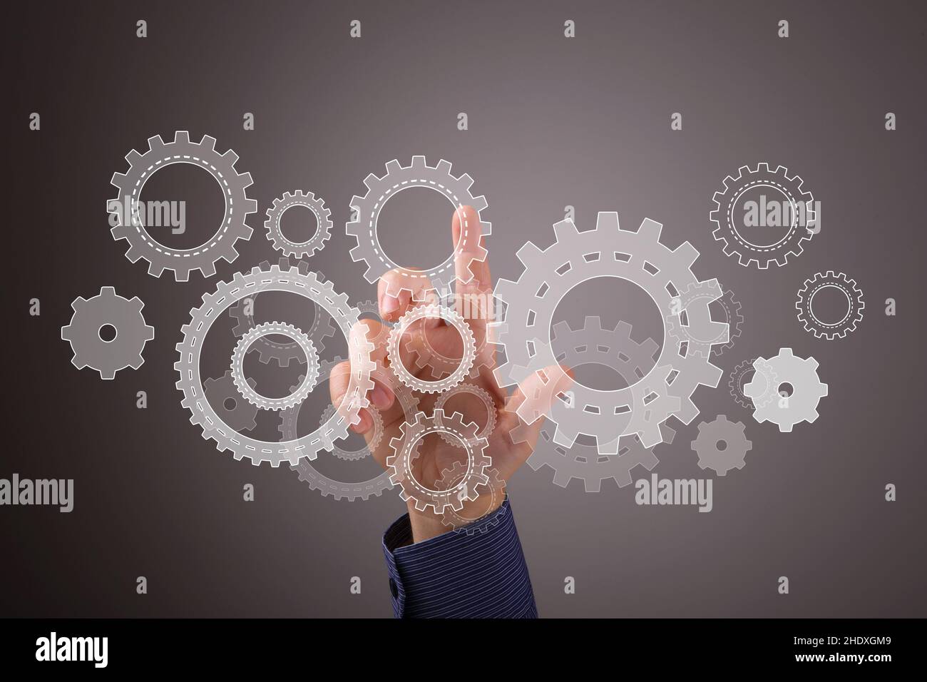 hand, gear, precise, process, hands, gears, precises Stock Photo - Alamy