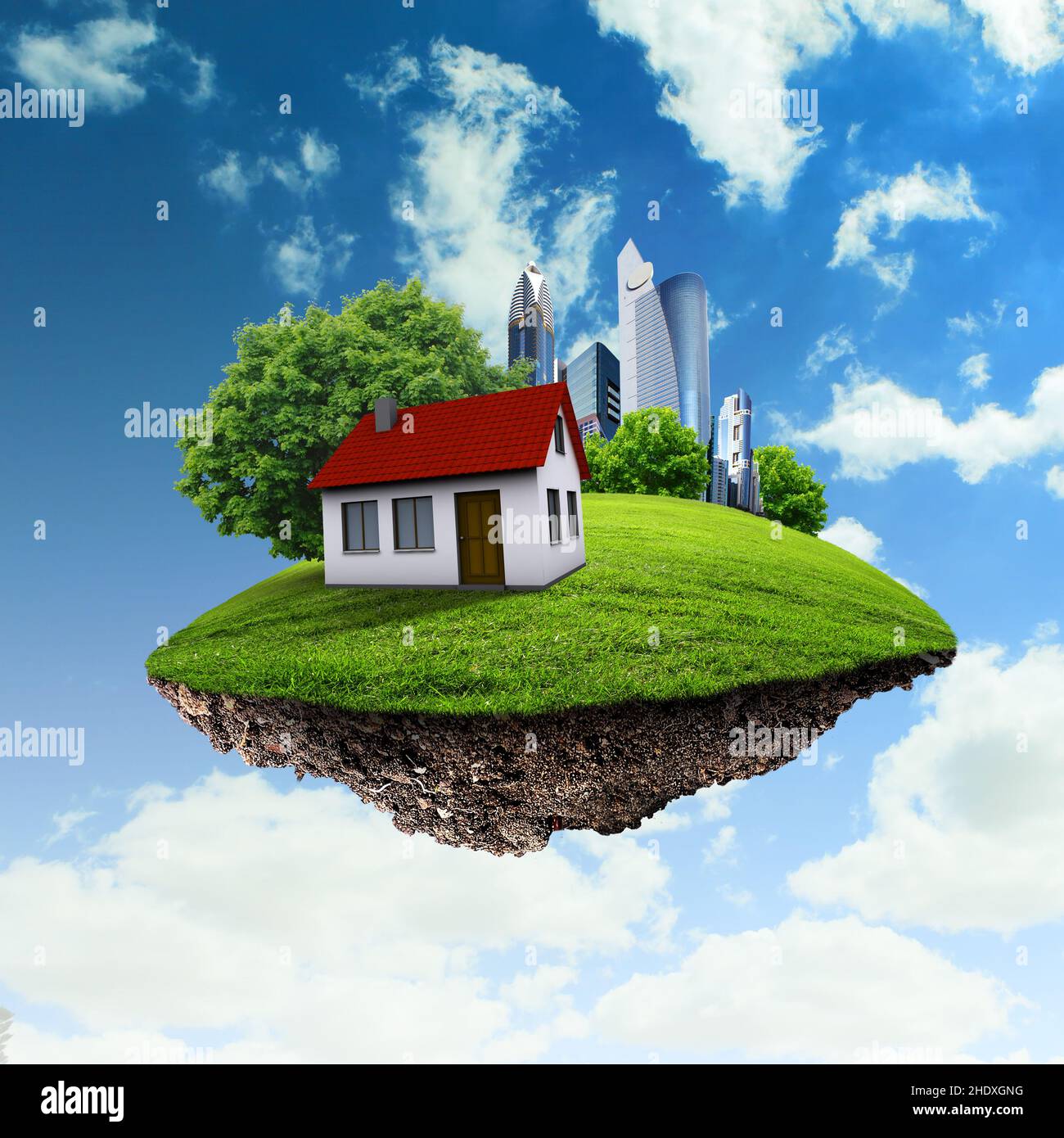 domestic life, skyscraper, metropolis, detached house, at home ...