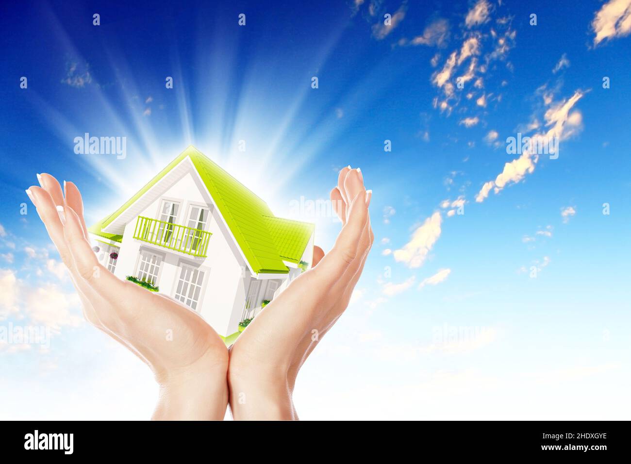 energy plus-house, eco friendly house Stock Photo - Alamy