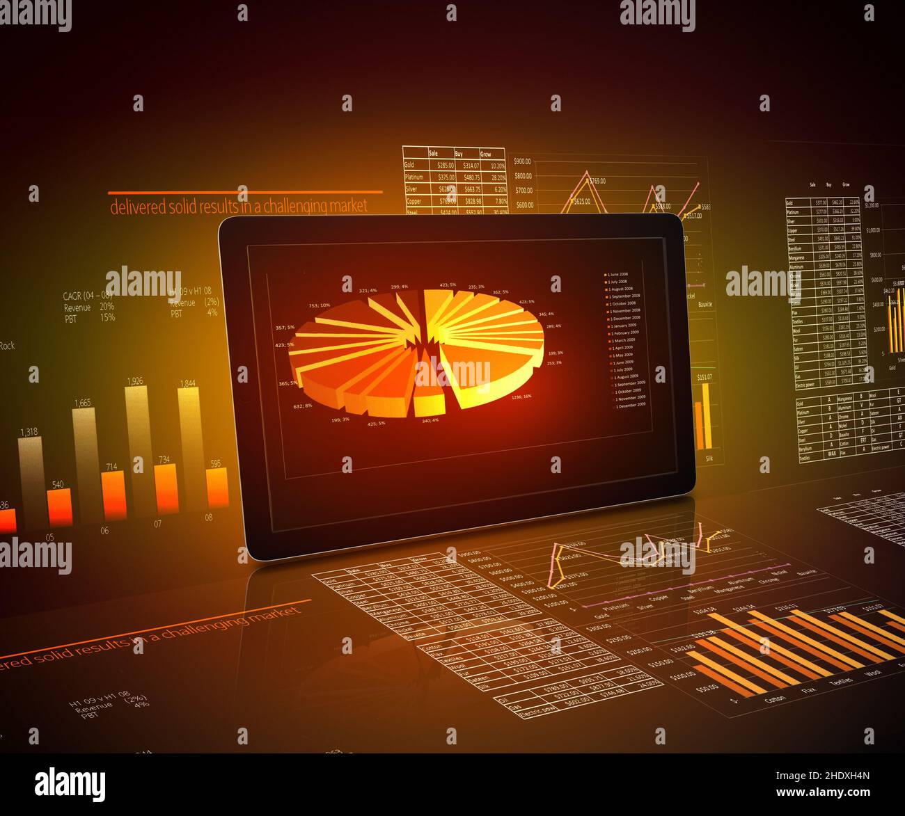 Accounting software pie chart hi-res stock photography and images - Alamy