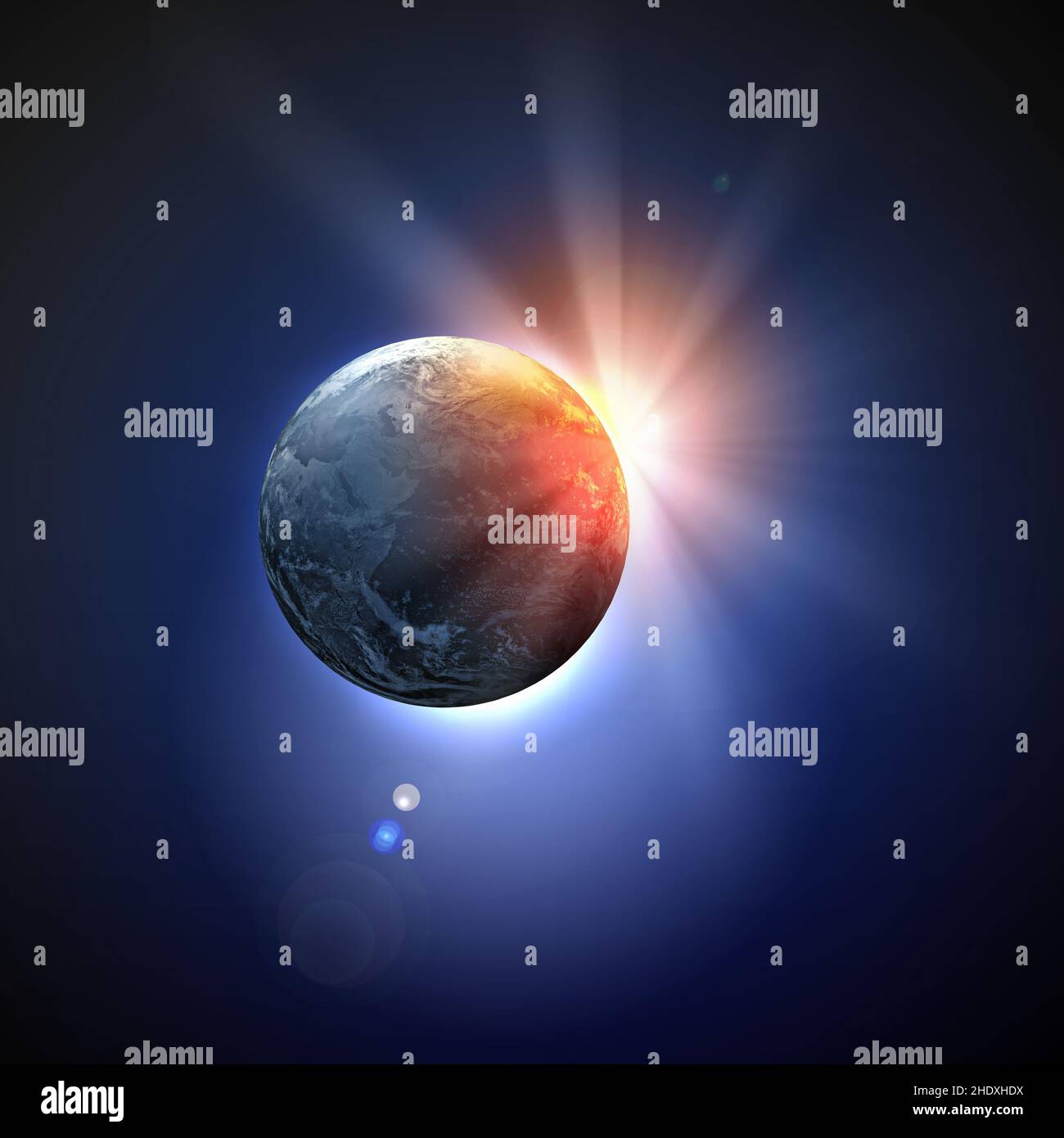 3d illustration earths sun hi-res stock photography and images - Alamy